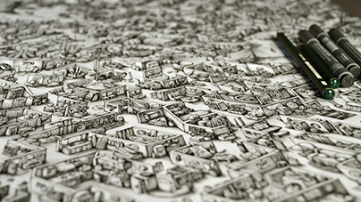 Marija Tiurina - The Job Interview - A4 ink drawing