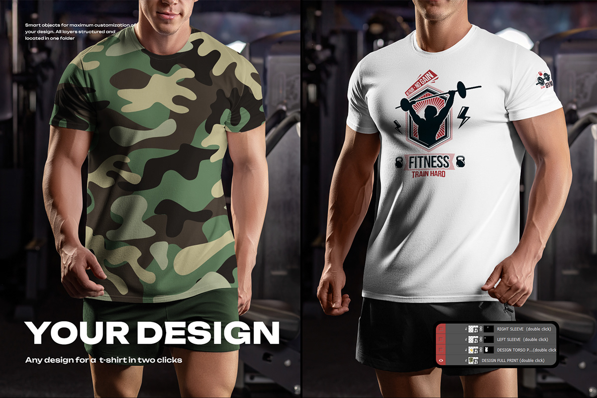 Creative Team December. dsgn - Mockup Men's T-shirt in the Gym
