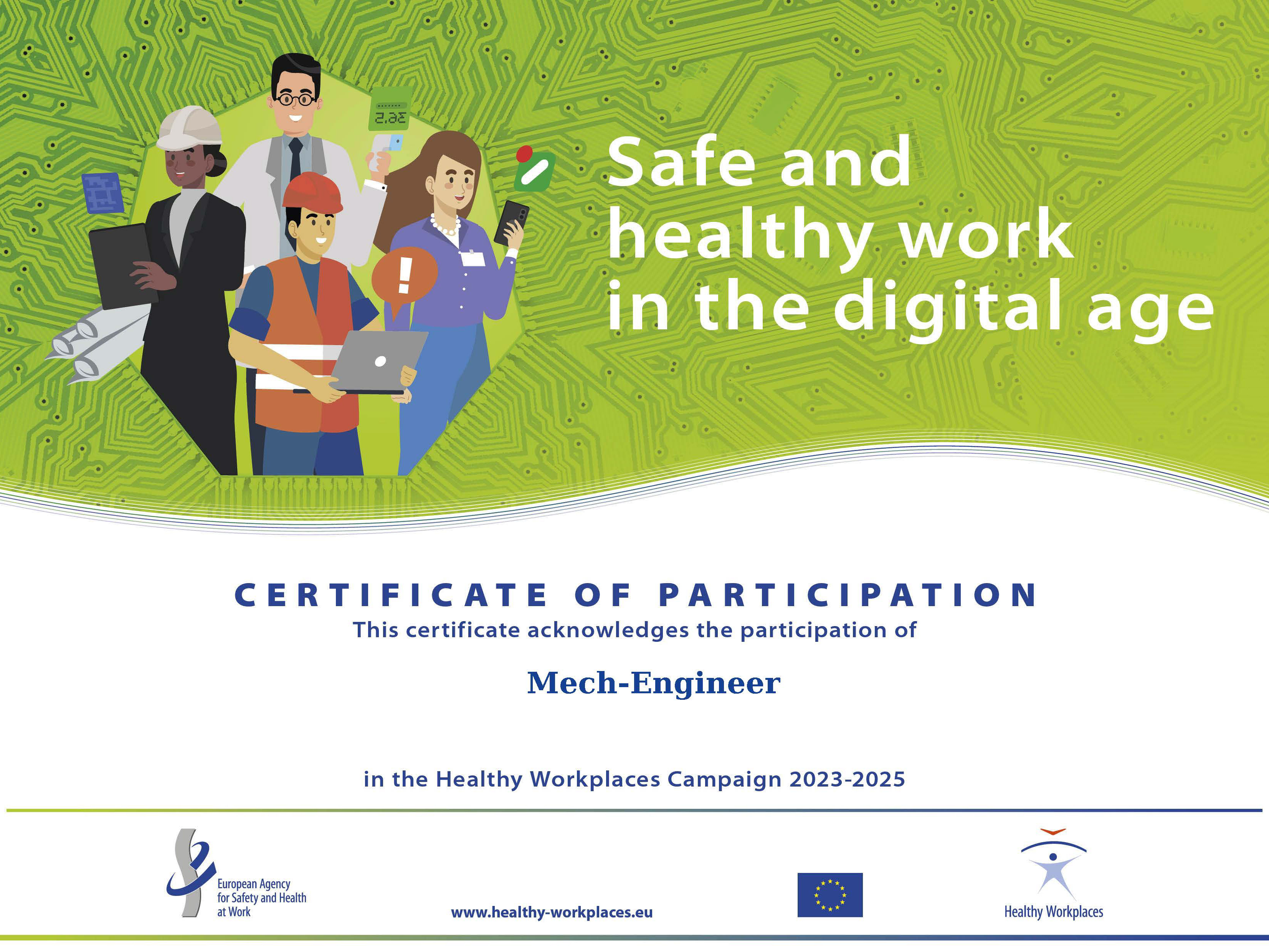 Mech Engineer - Certificate of participation