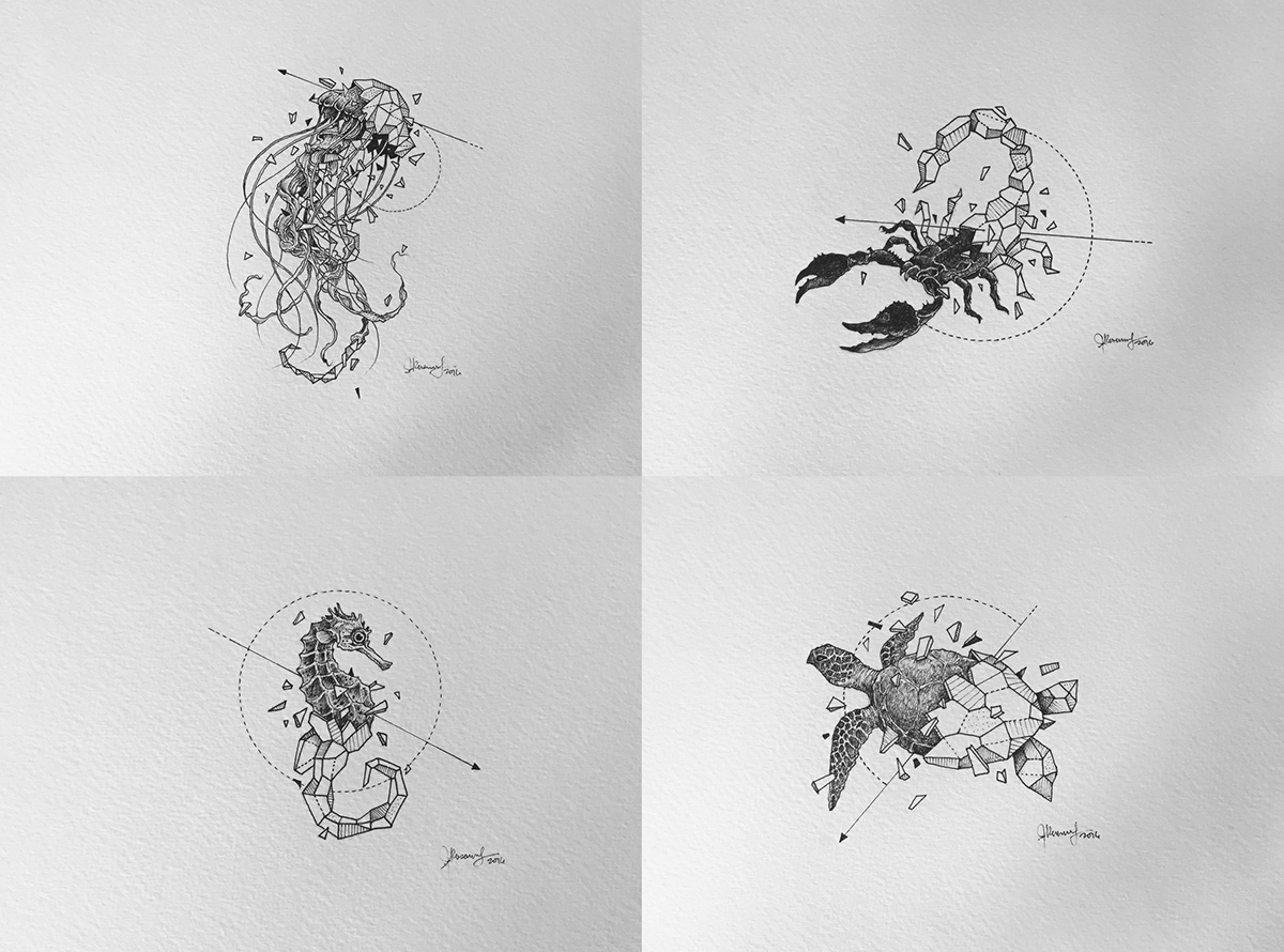 Kerby Rosanes : Illustrator : Portfolio - Geometric Beasts
