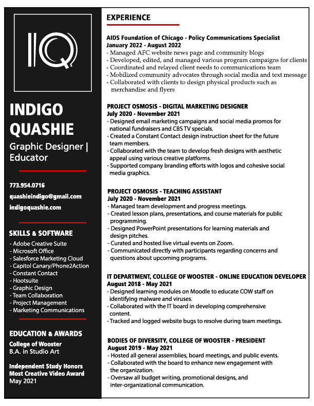 Indigo Quashie - Resume