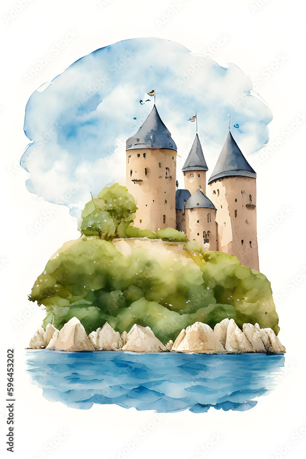 Syahronanda Project - Watercolor painting of Castle