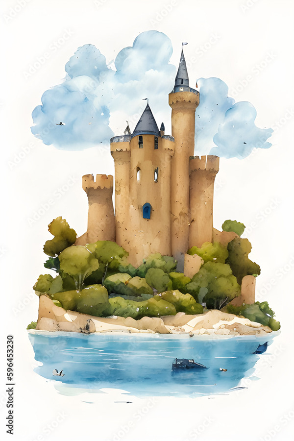 Syahronanda Project - Watercolor painting of Castle
