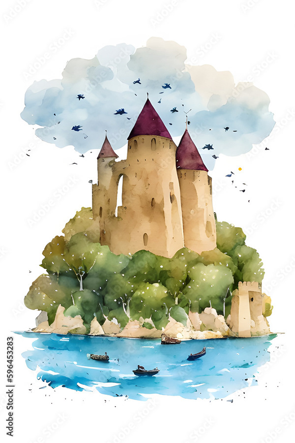Syahronanda Project - Watercolor painting of Castle
