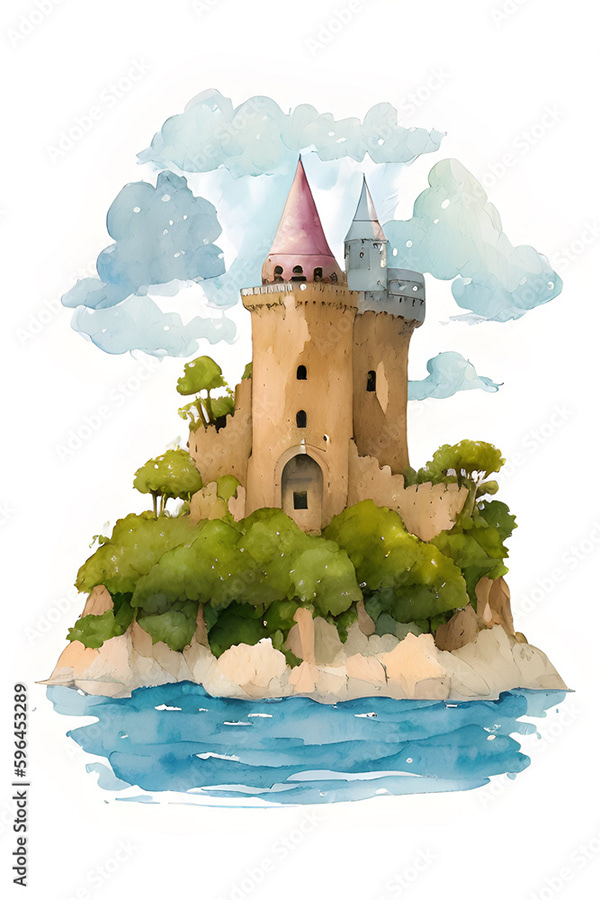 Syahronanda Project - Watercolor painting of Castle