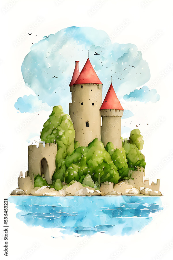 Syahronanda Project - Watercolor painting of Castle