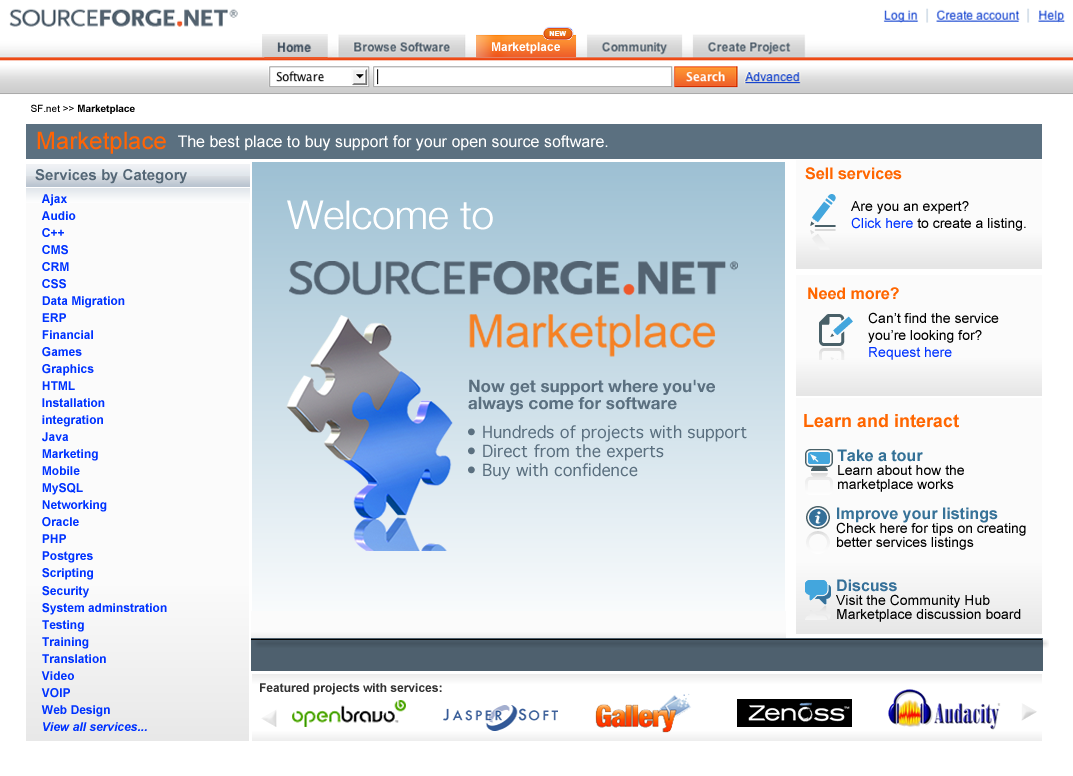 Johnny Chen - Sourceforge.net - Site / Page Design