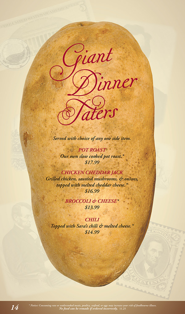 Sara's Family Restaurant - FULL MENU