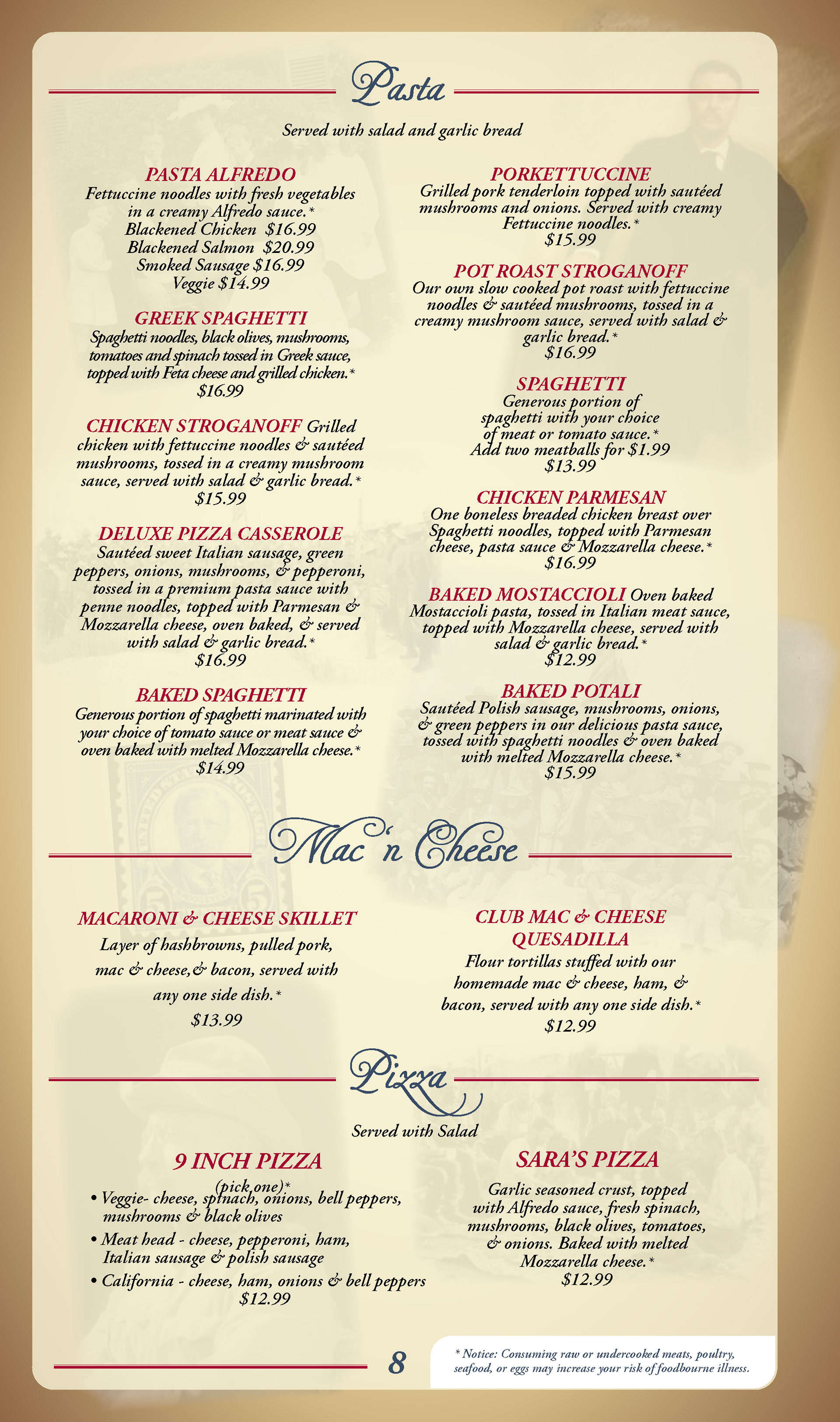 Sara's Family Restaurant - FULL MENU