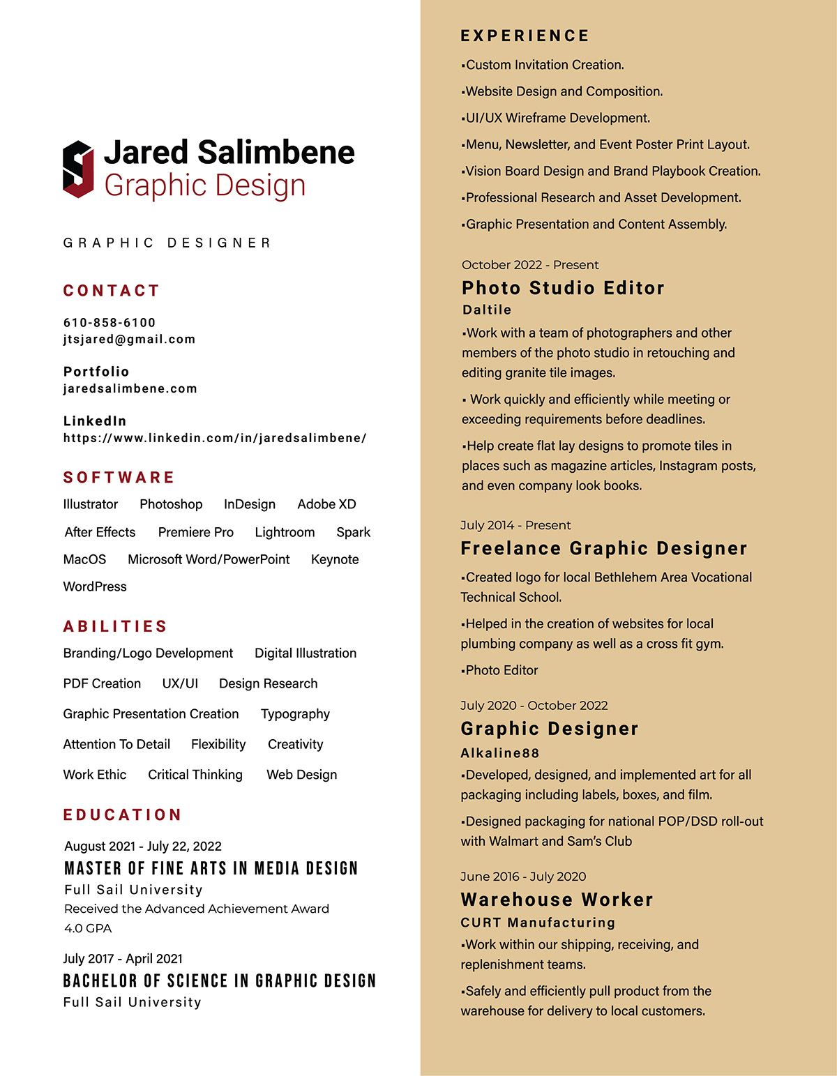 Jared Salimbene Resume