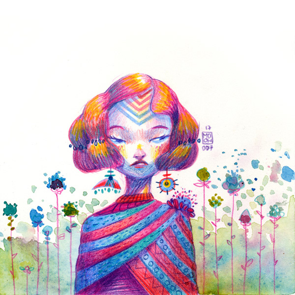 moon - 365 SQUARES Vol. II 1st month of dailydrawing challenge