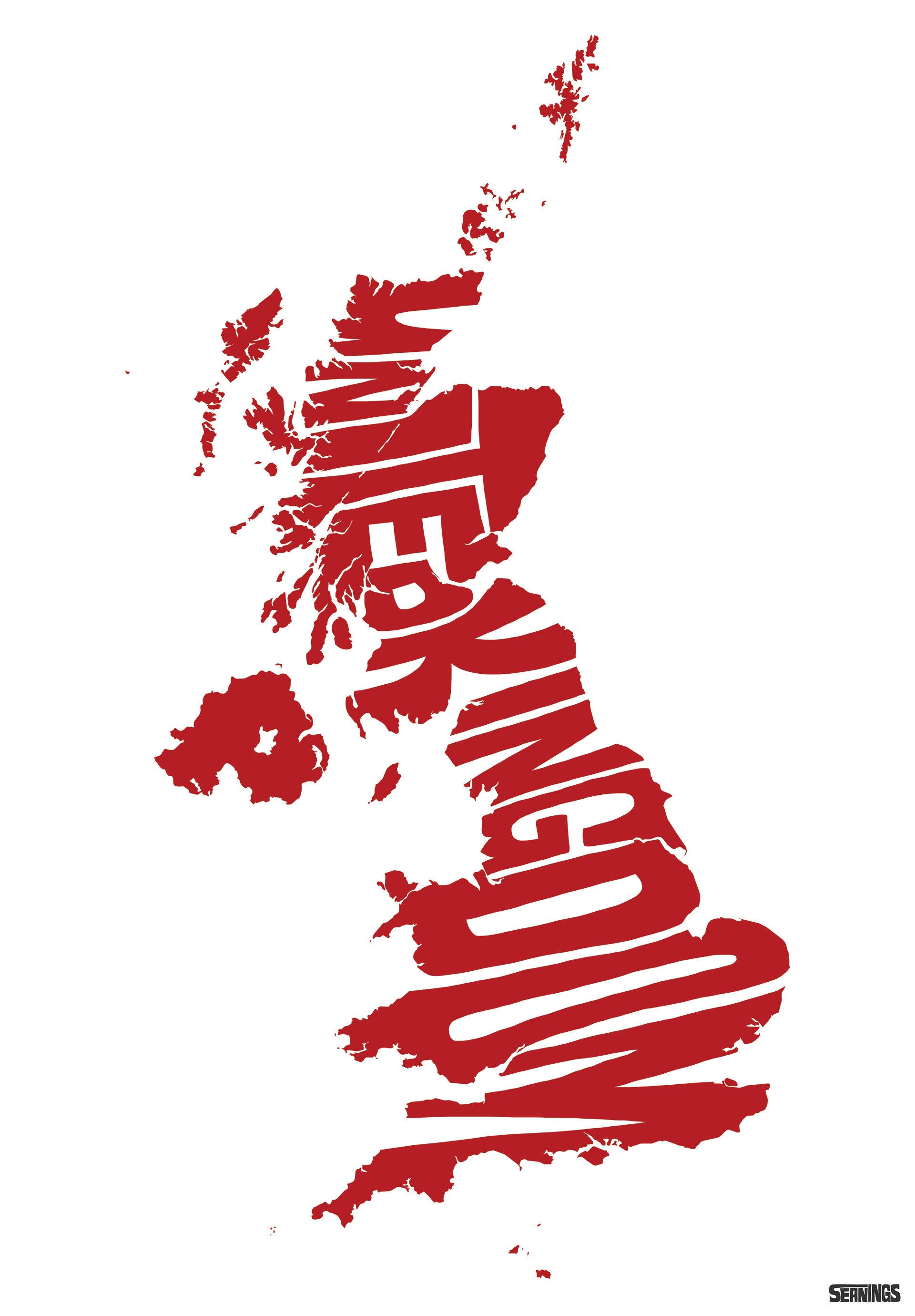 Seanings typographic illustrations - World Maps
