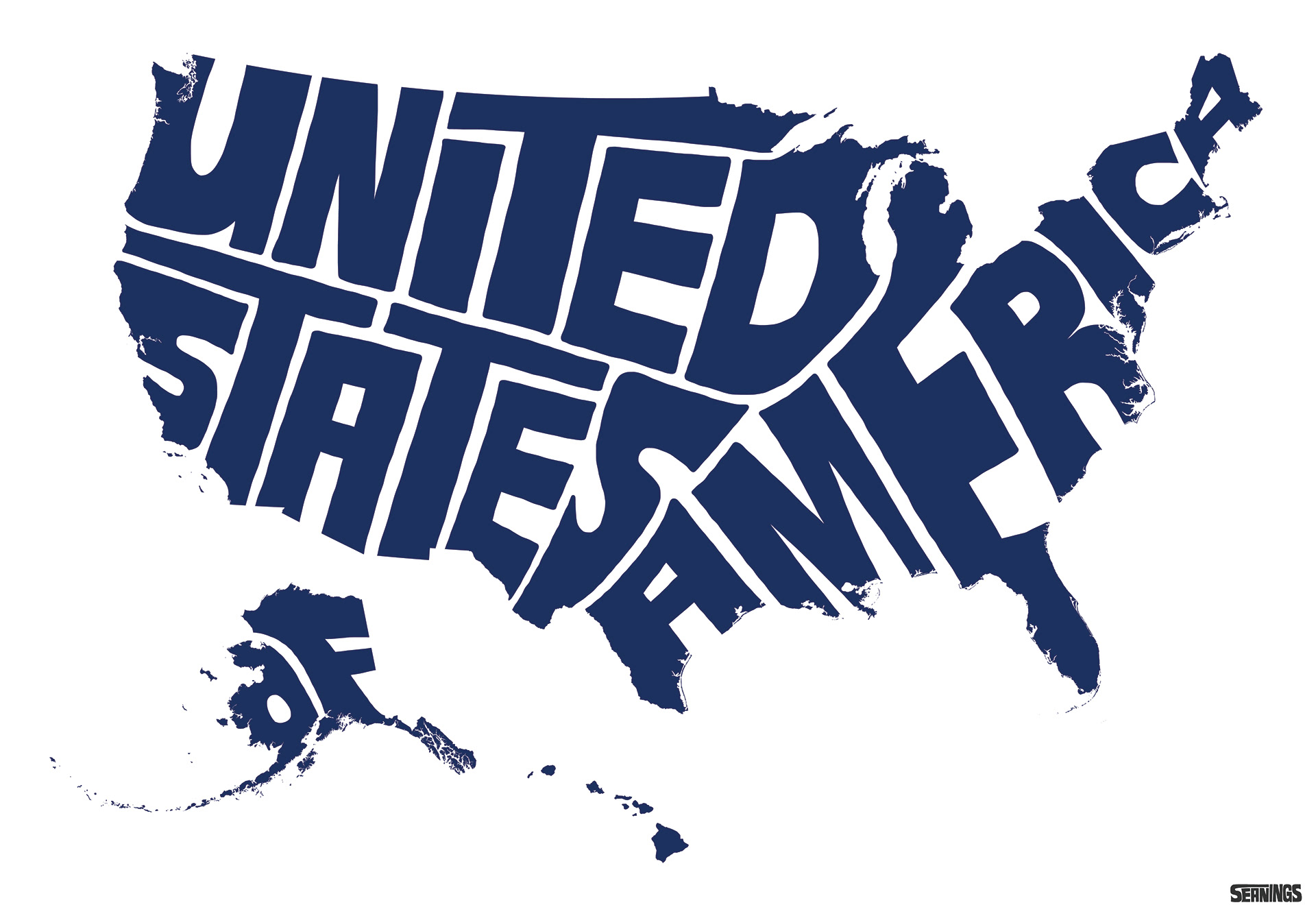 Seanings typographic illustrations - World Maps