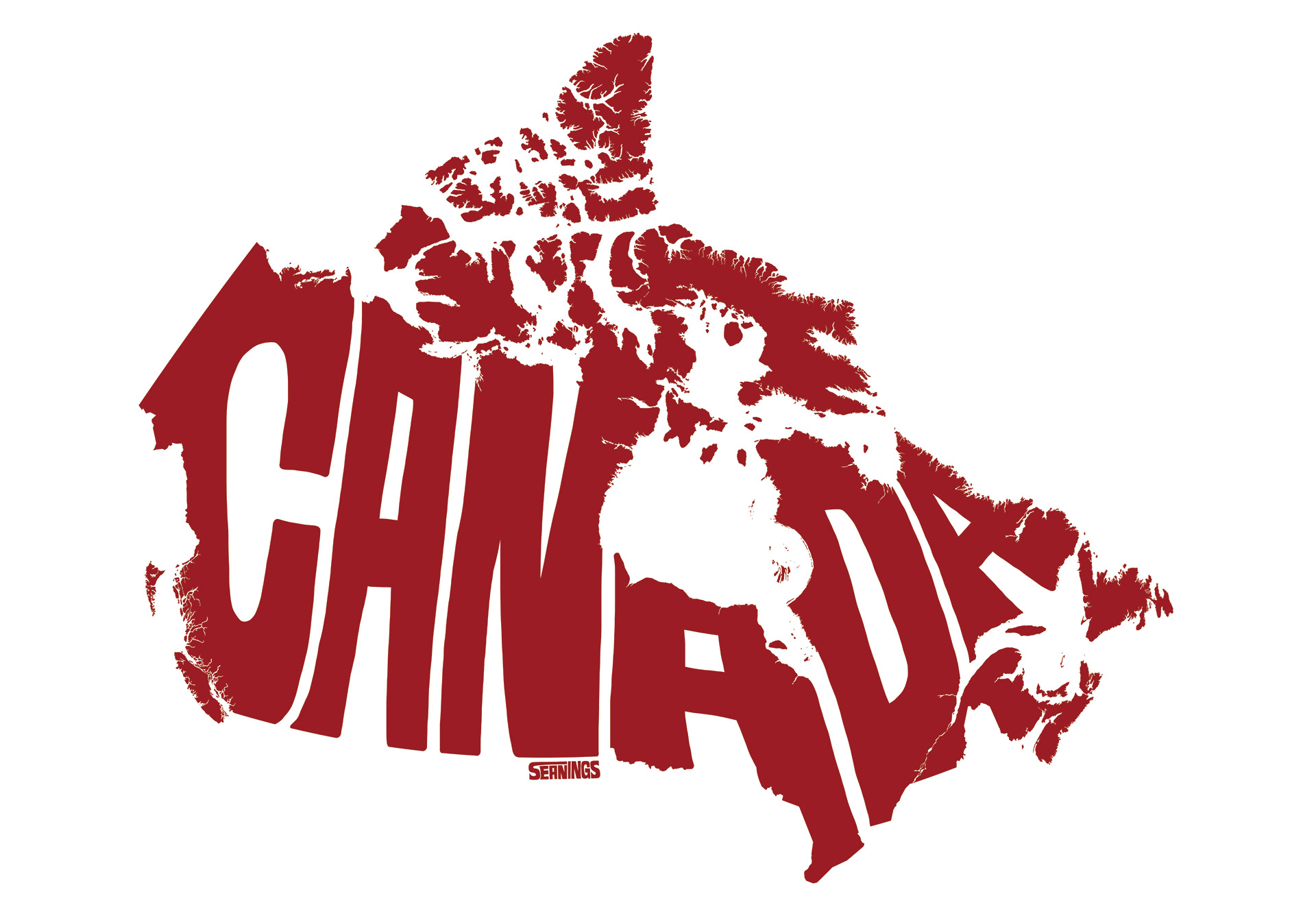 Seanings typographic illustrations - World Maps