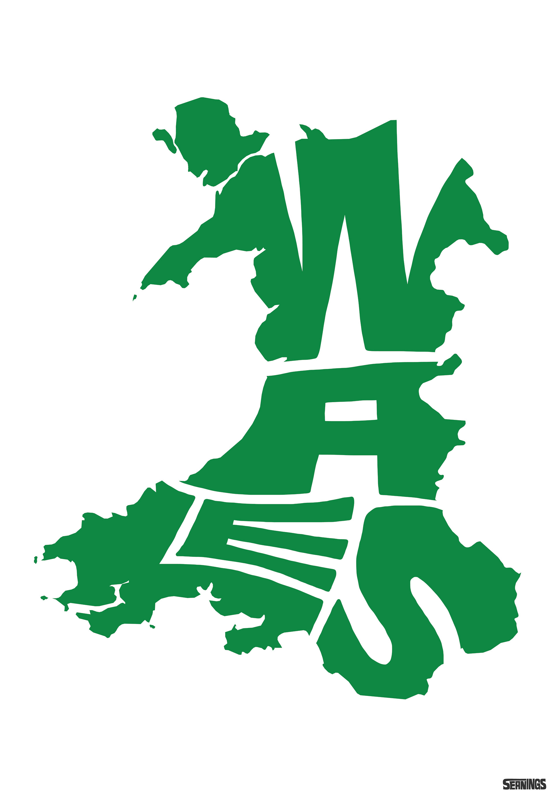 Seanings typographic illustrations - World Maps