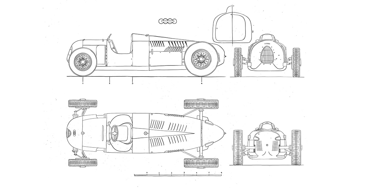 Oscar LLorens Illustration - AUDI AUTO UNION TYPE C