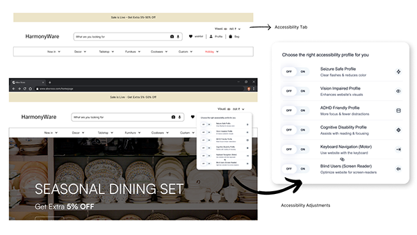 Arshia Bansal - Website Design on Tableware (Classroom Project)