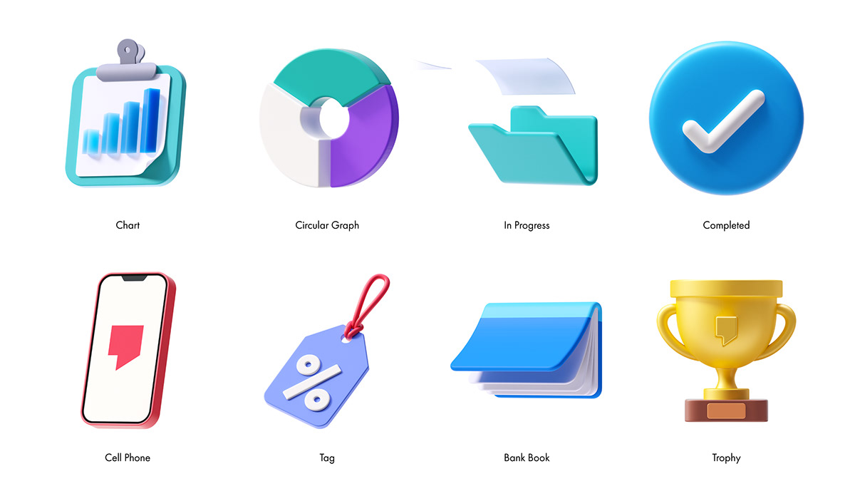 WOOT Creative - BC Card 3D Icons