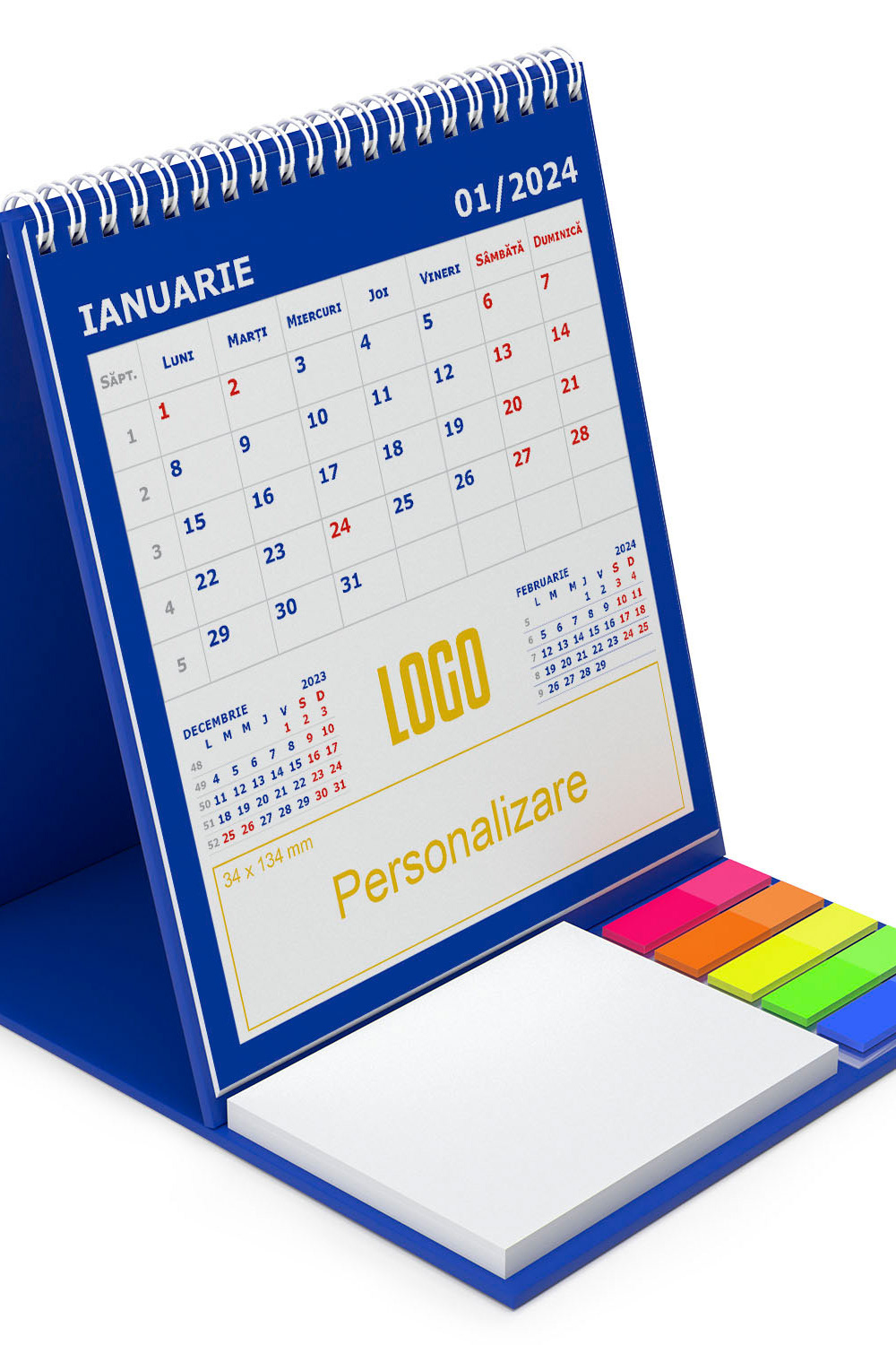 Calendare Personalizate - Calendar de birou cu notite Triptic 2 vertical