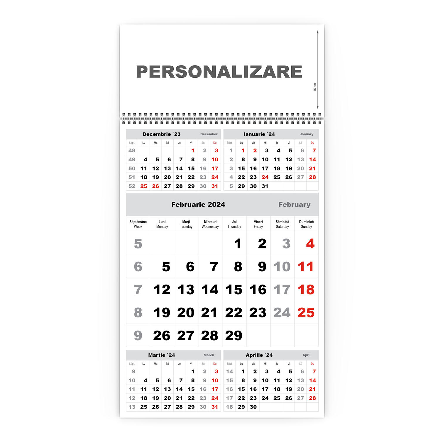 Calendare Personalizate - TRIPTIC CLASIC 3 Argintiu