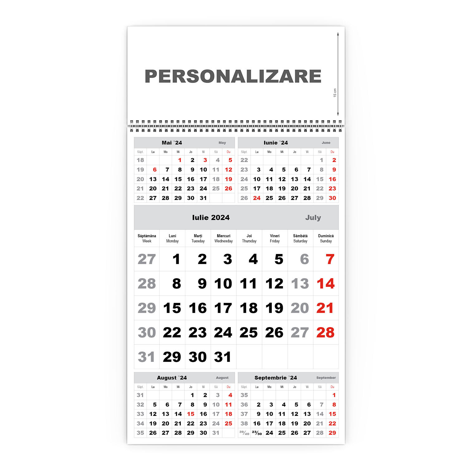 Calendare Personalizate - TRIPTIC CLASIC 3 Argintiu