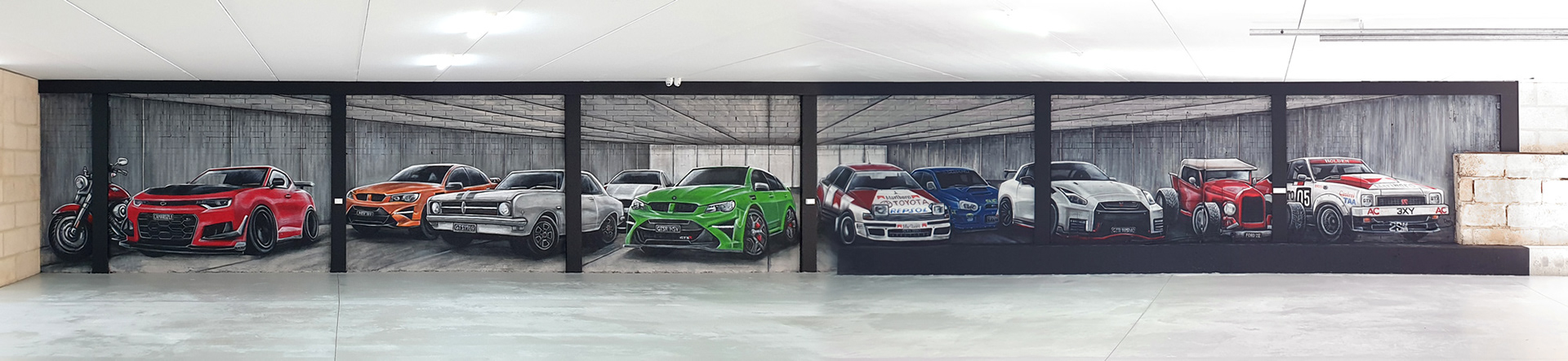 Art by Paul Deej - Car Showroom Mural
