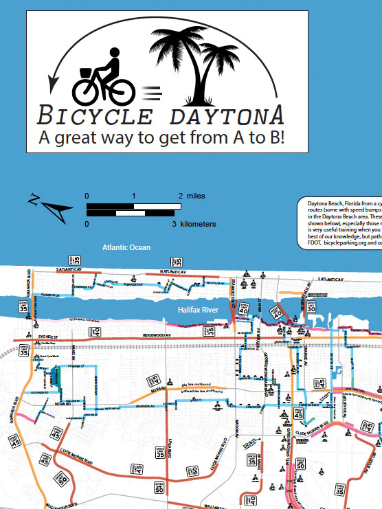 Bicycle Daytona - Bicycle Daytona Transportation Map: Detail