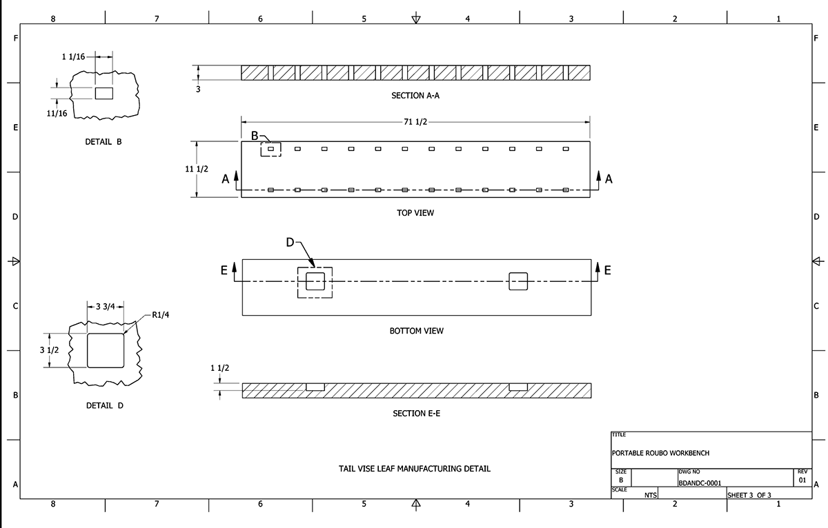 Bedrock Design and Craft, LLC - Bedrock Original Design - Roubo Workbench
