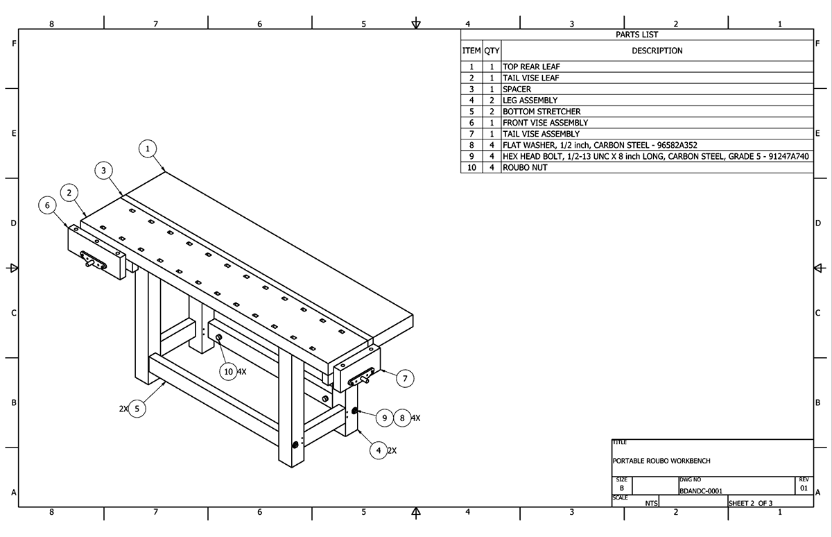 Bedrock Design and Craft, LLC - Bedrock Original Design - Roubo Workbench