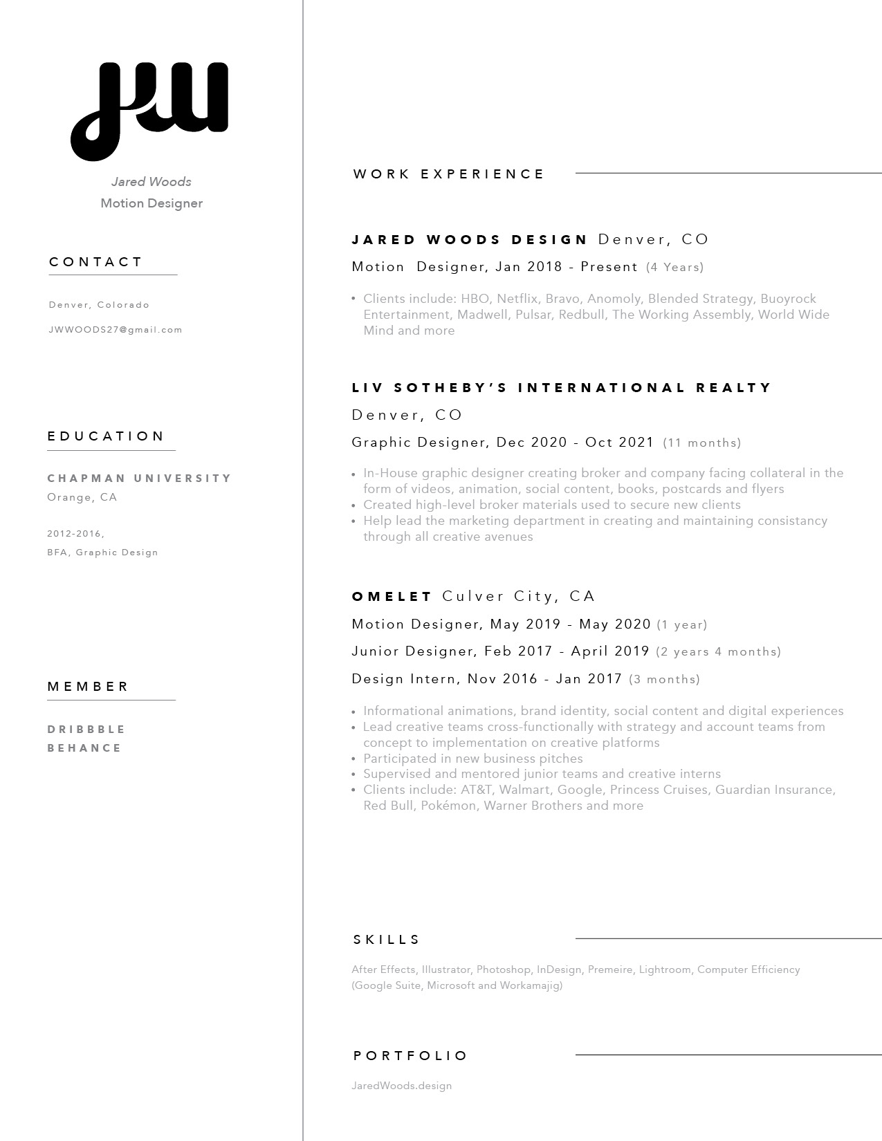 Jared Woods - Resume