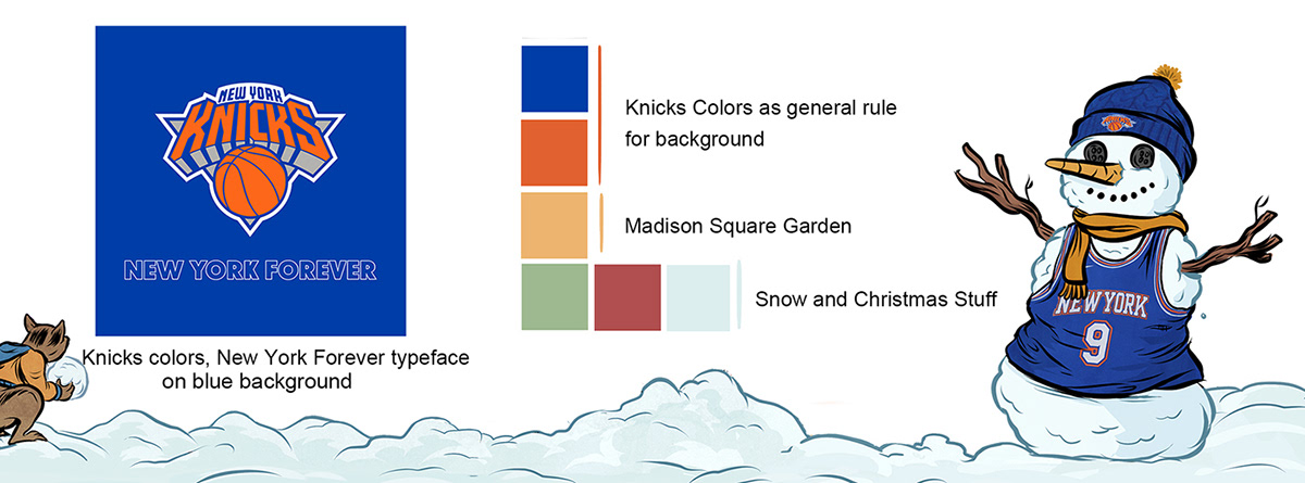 Rafa Alvarez Illustration - New York Knicks Holiday Illustrations