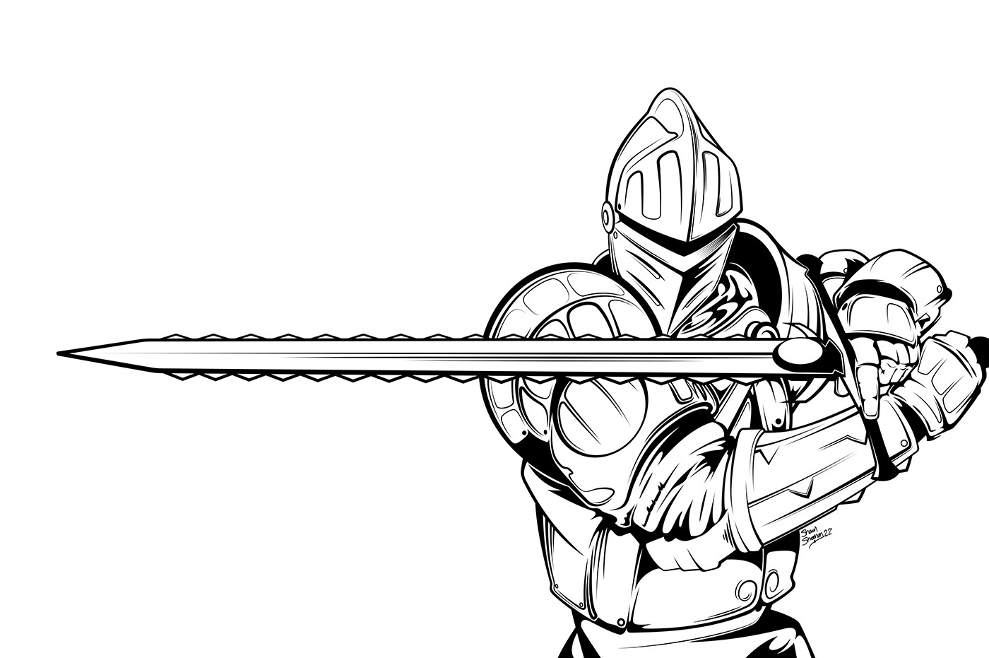 how to draw dark souls knight