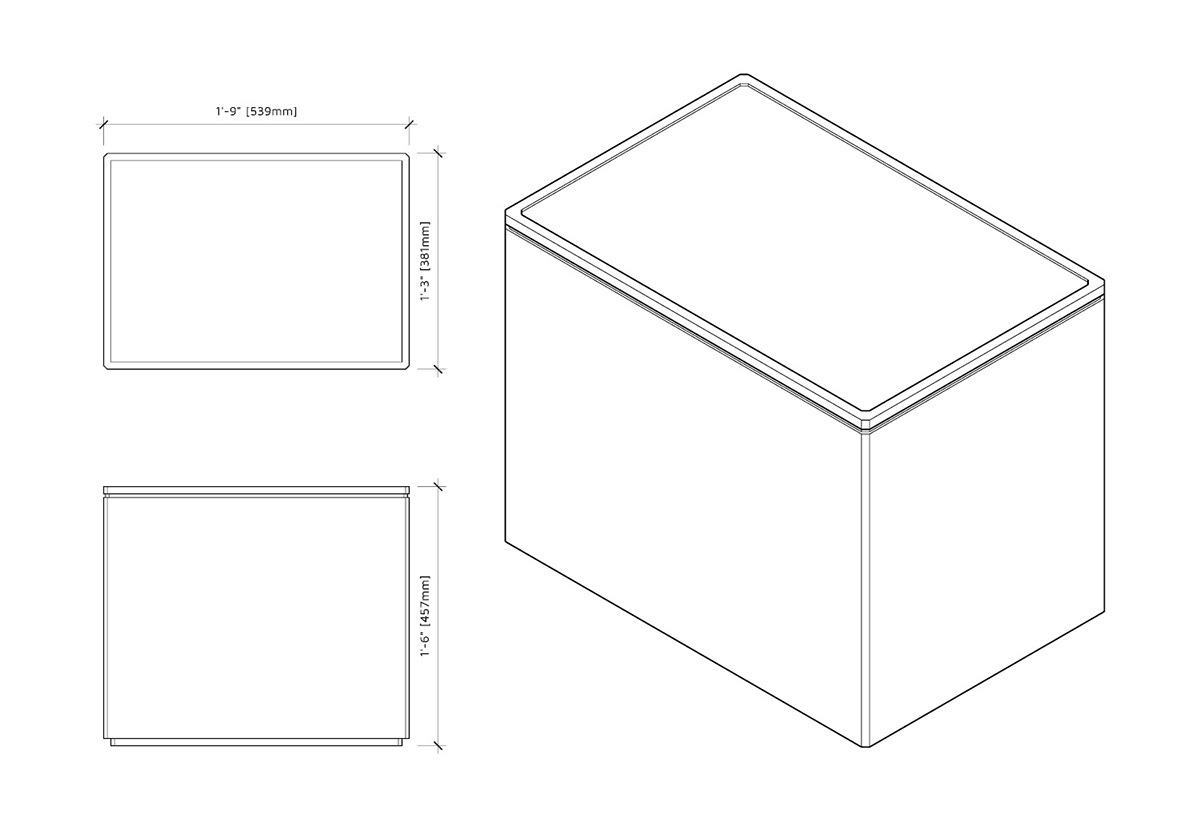 Matthew Lechowick Design - Polygon Storage - Rectangle Side Table