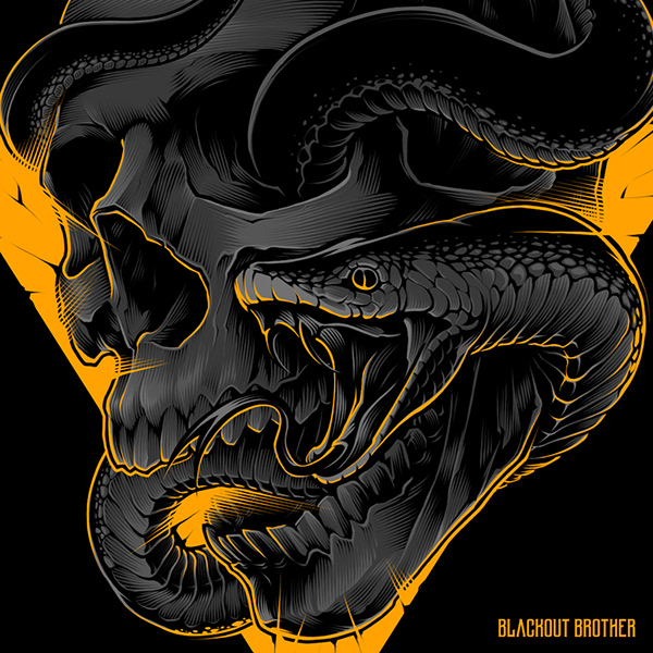 BLACKOUT BROTHER - SKULL AND SNAKE