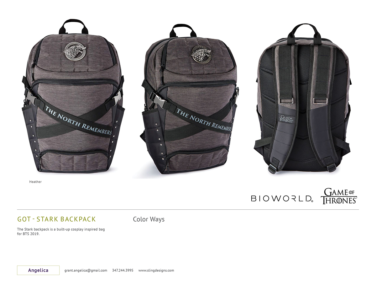 Angelica Grant's Portfolio - Game of Thrones, Stark Backpack