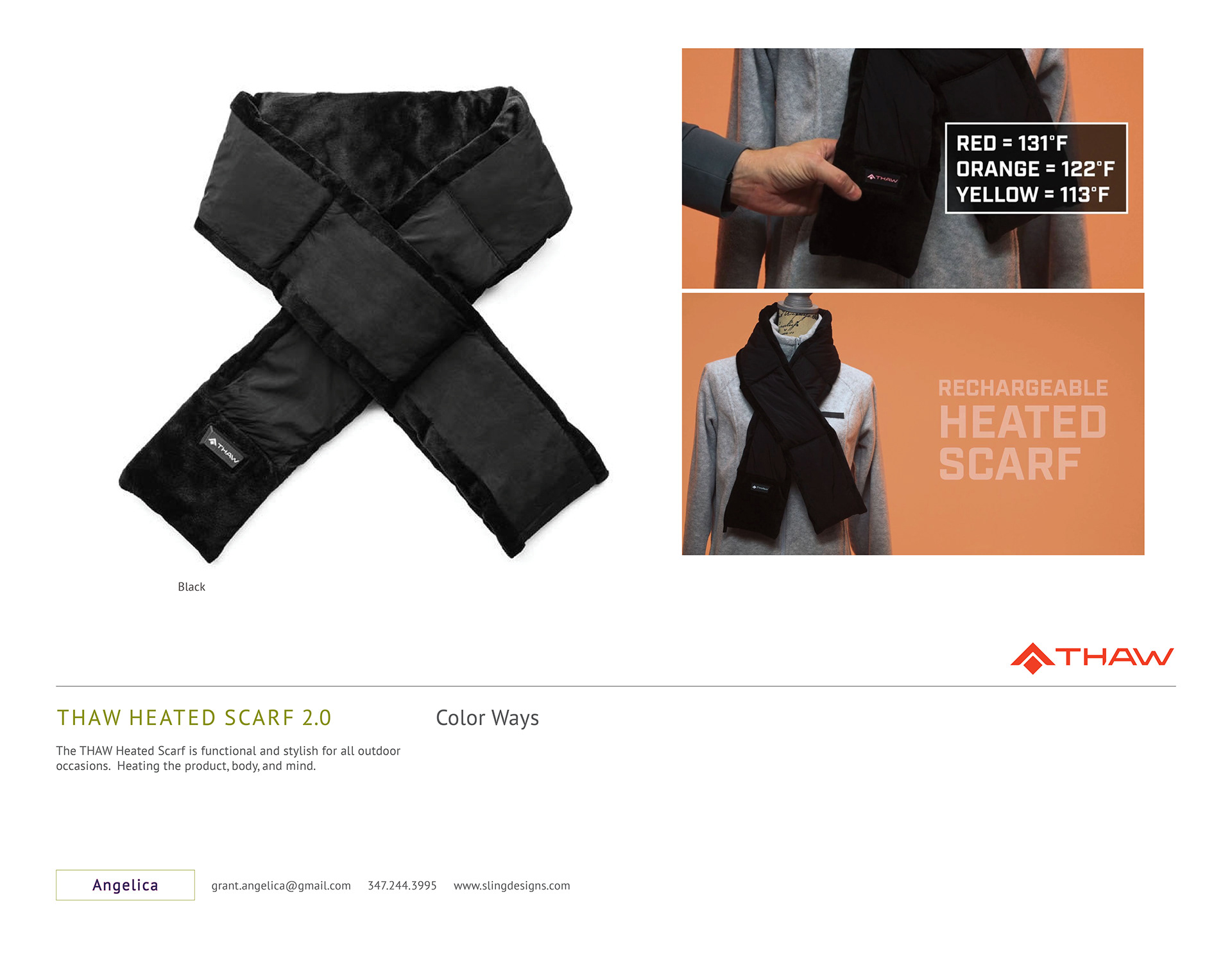 Angelica Grant's Portfolio - THAW, Heated Scarf 2.0