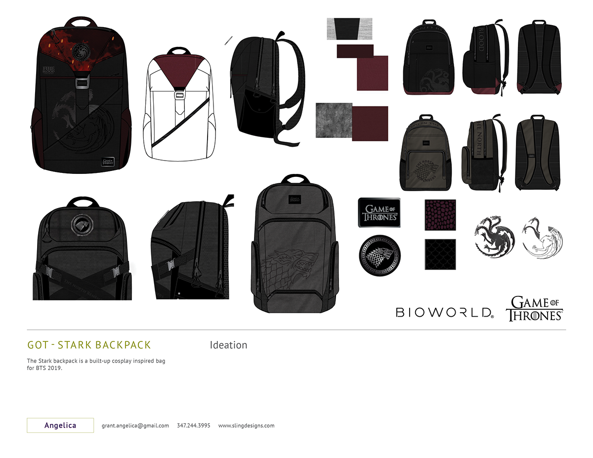 Angelica Grant's Portfolio - Game of Thrones, Stark Backpack