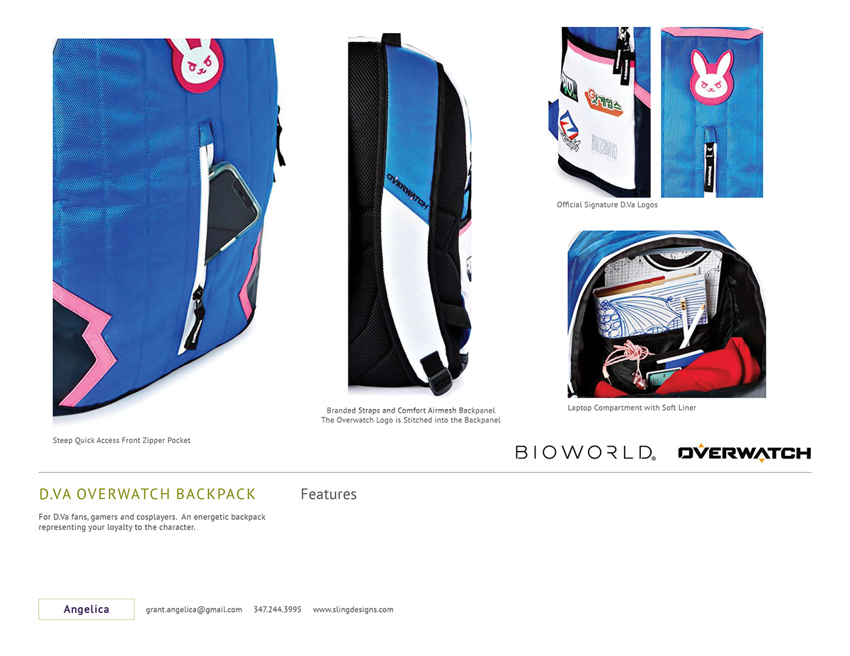 Angelica Grant's Portfolio - D.Va Overwatch Backpack