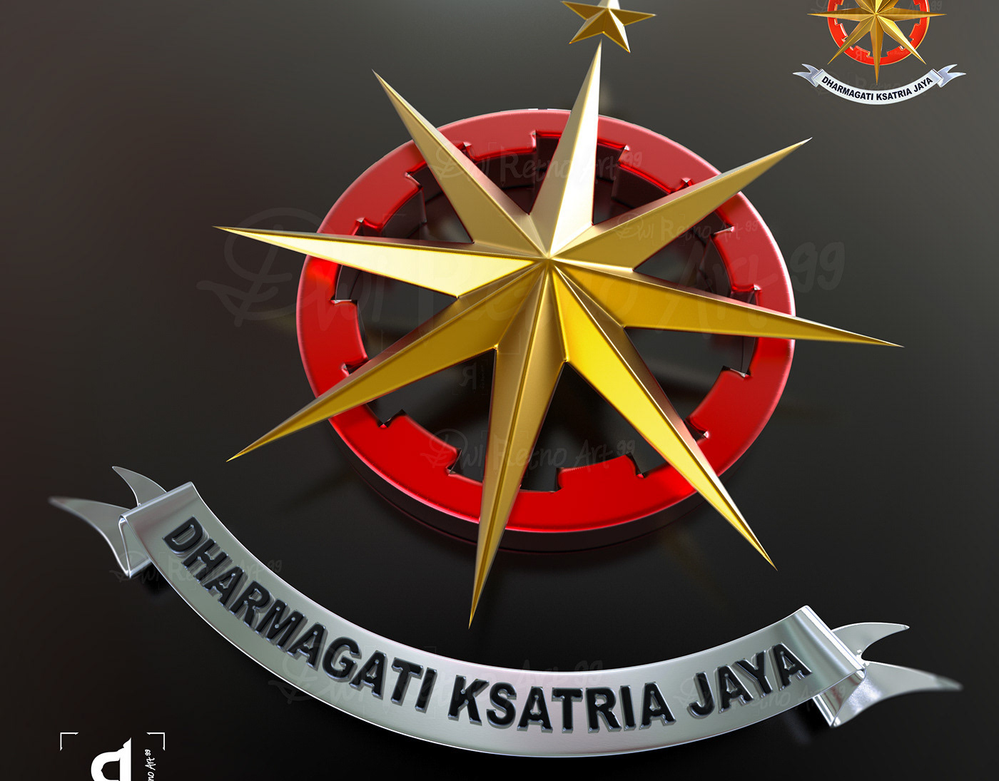 DwiRetnoArt99 Portfolio - DITBEKANGAD 3d Logo Indonesian Army