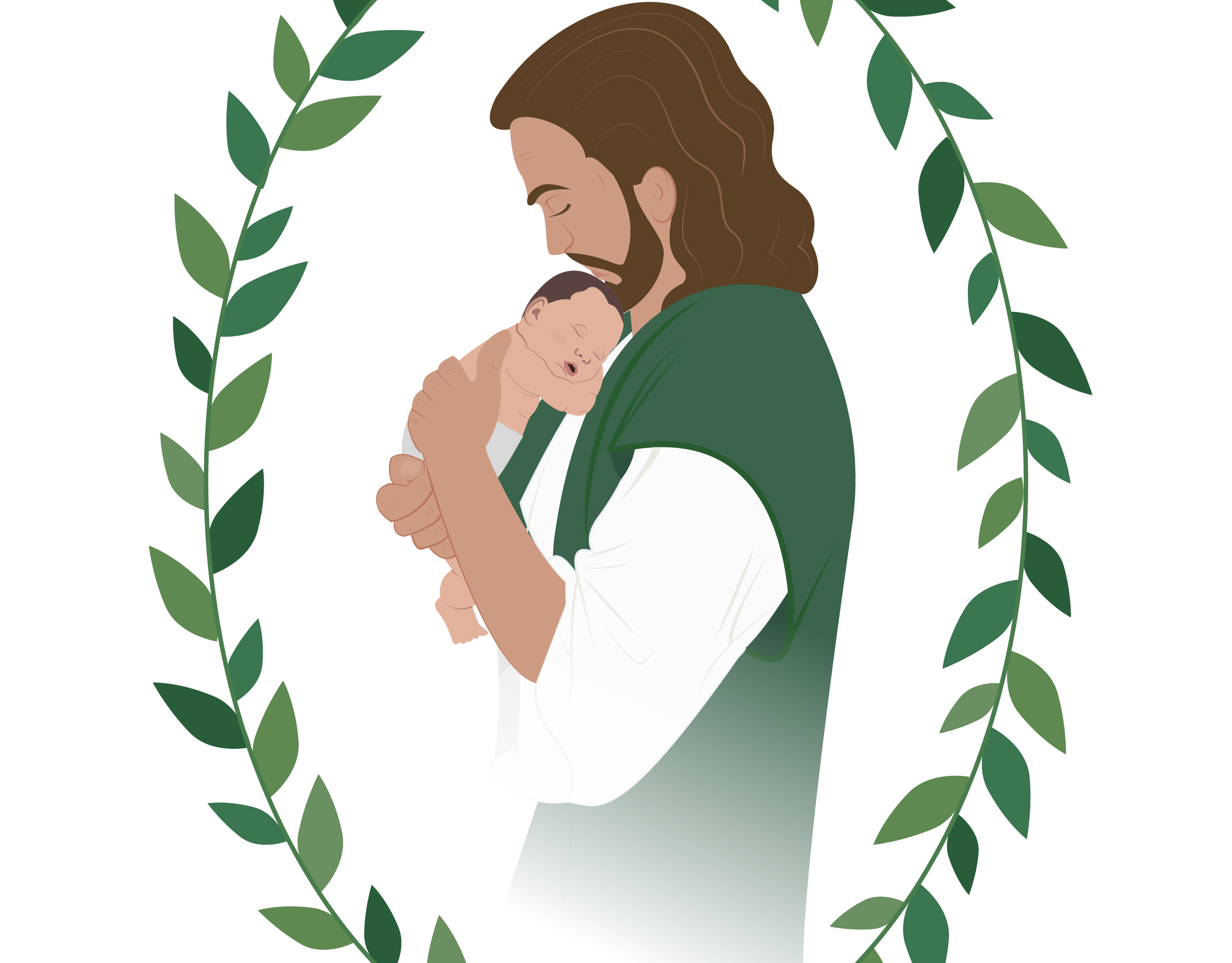 Makelle Reed - Jesus and baby illustration
