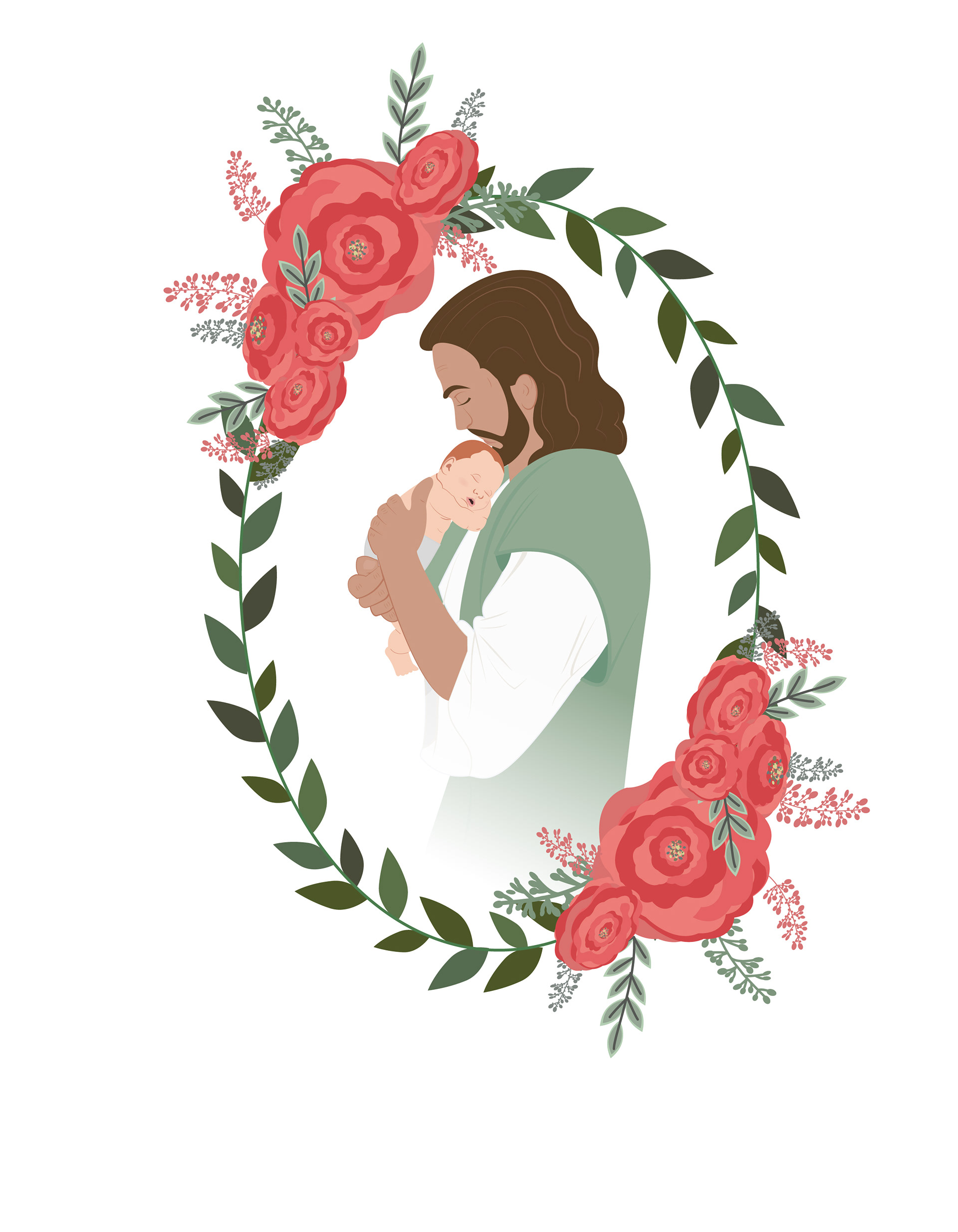 Makelle Reed - Jesus and baby illustration