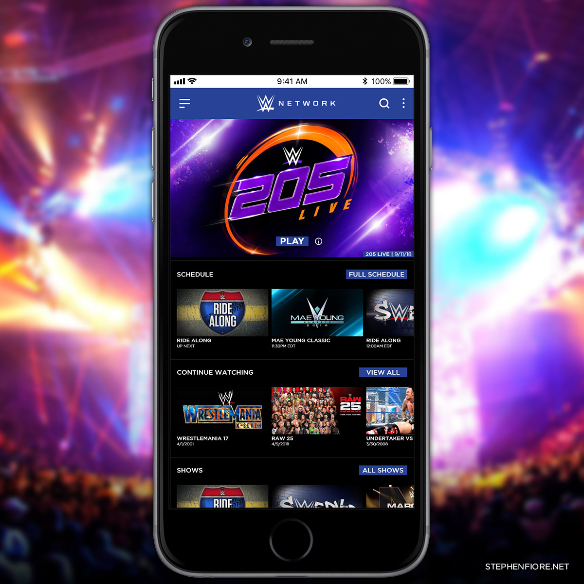 Stephen Fiore - [PERSONAL] WWE Network UI