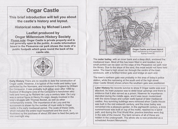 The Ongar Millennium History Society - Castle & Town Walk