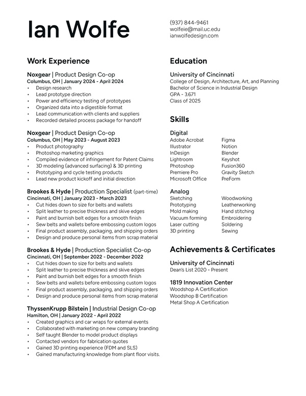 Ian Wolfe - Resume
