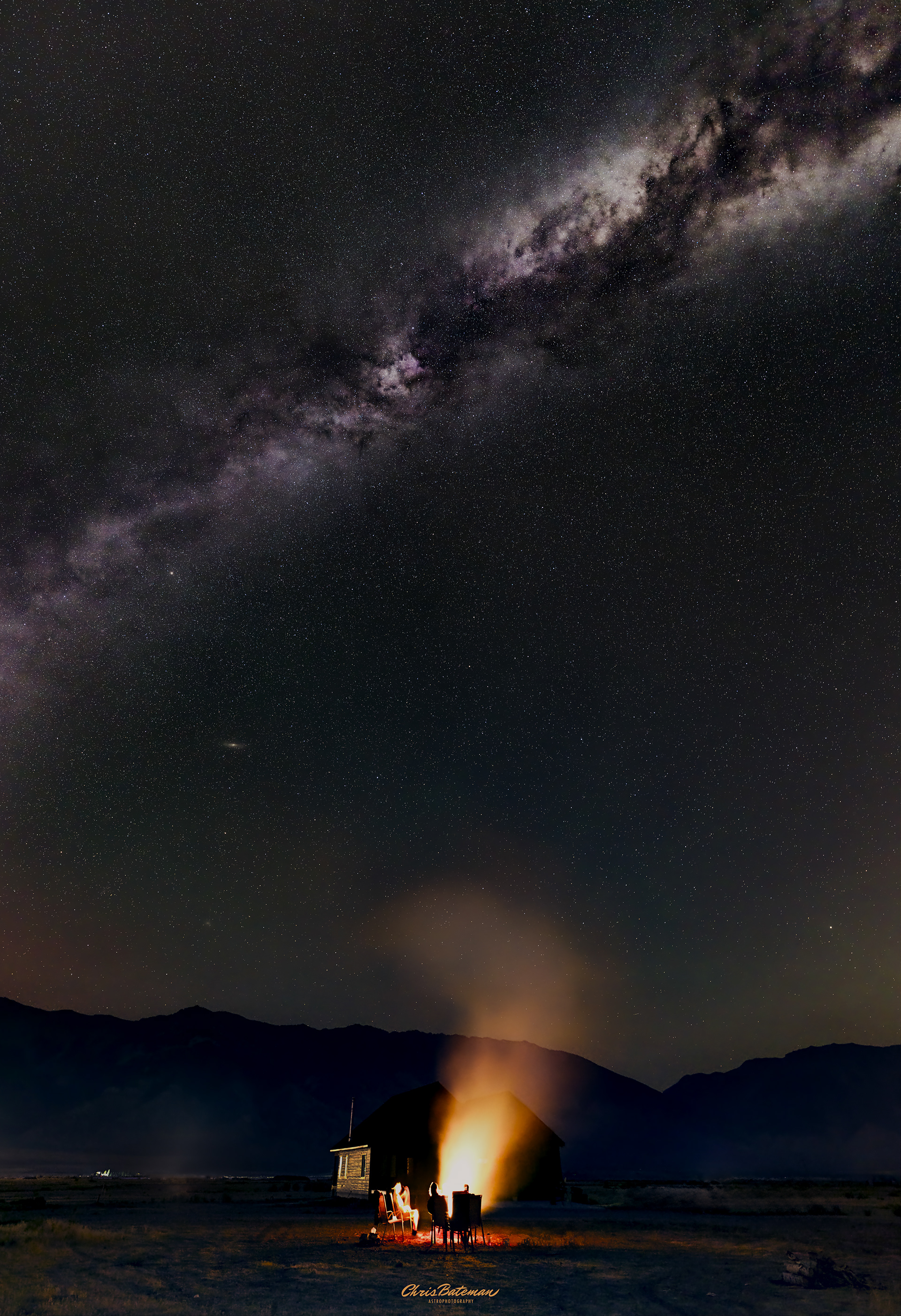 Chris Bateman Astrophotography - Milky Way Fire & Mountains