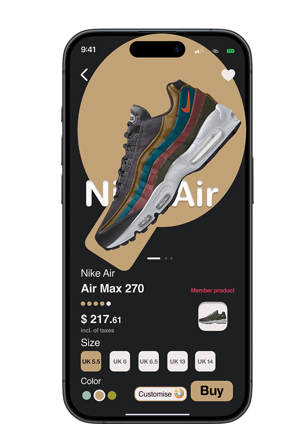 Bionic Ux - Design process never ends - Nike Shoes Mobile App Ui Design