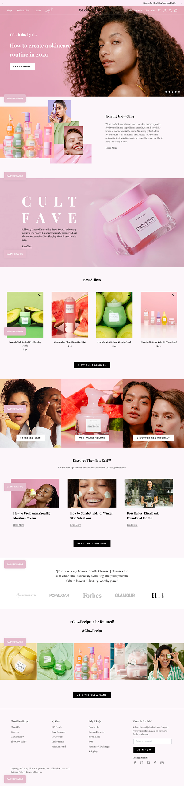 Sarah Apollo - Glow Recipe Website