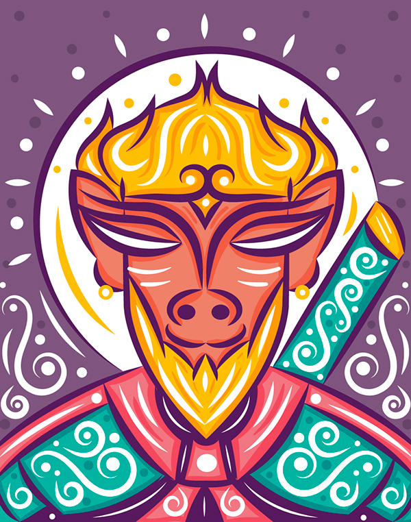 SCD Balaji - 13 Neo Bengal Folk Art Male Portraits | Edition 01