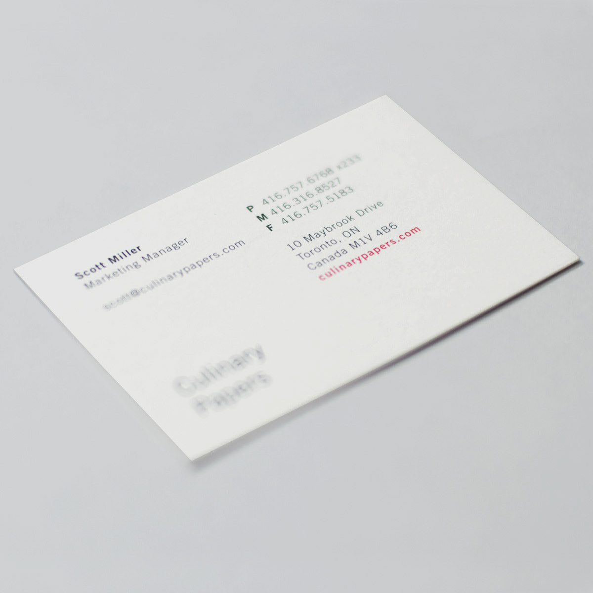 Mark Buchner - Culinary Papers