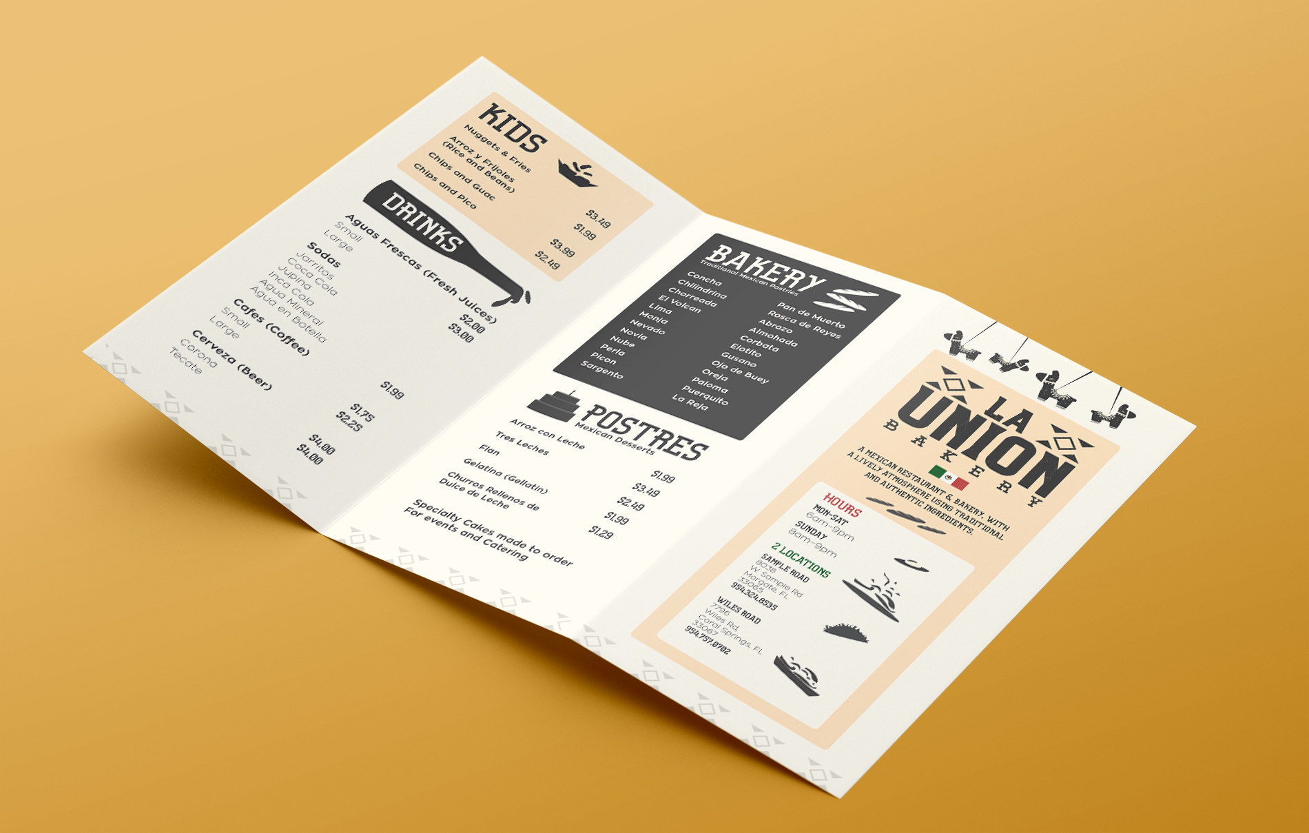 Matthew Molinas - La Union Bakery – Menu Design